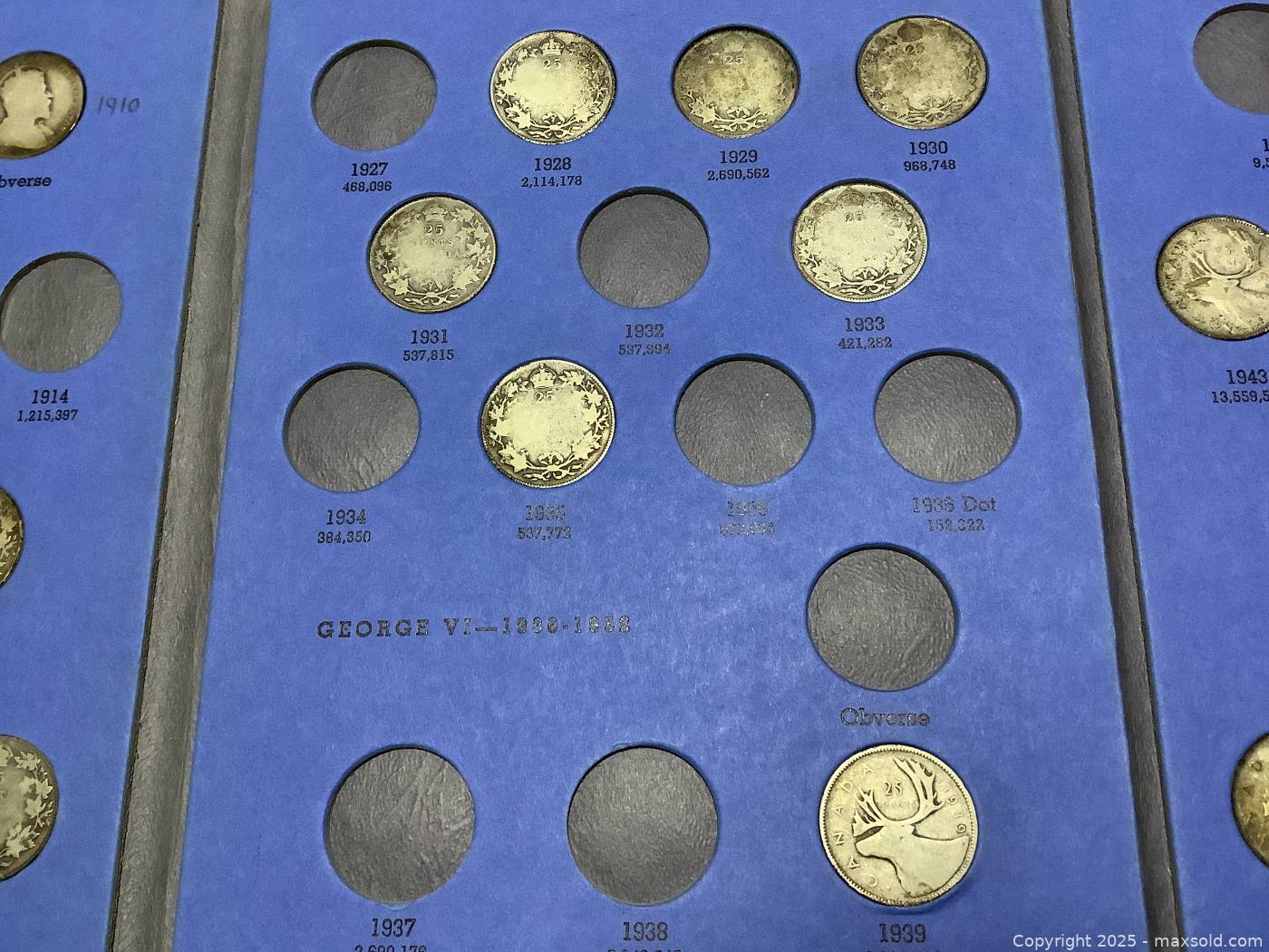 Canadian silver quarter collection in folder | Maxsold