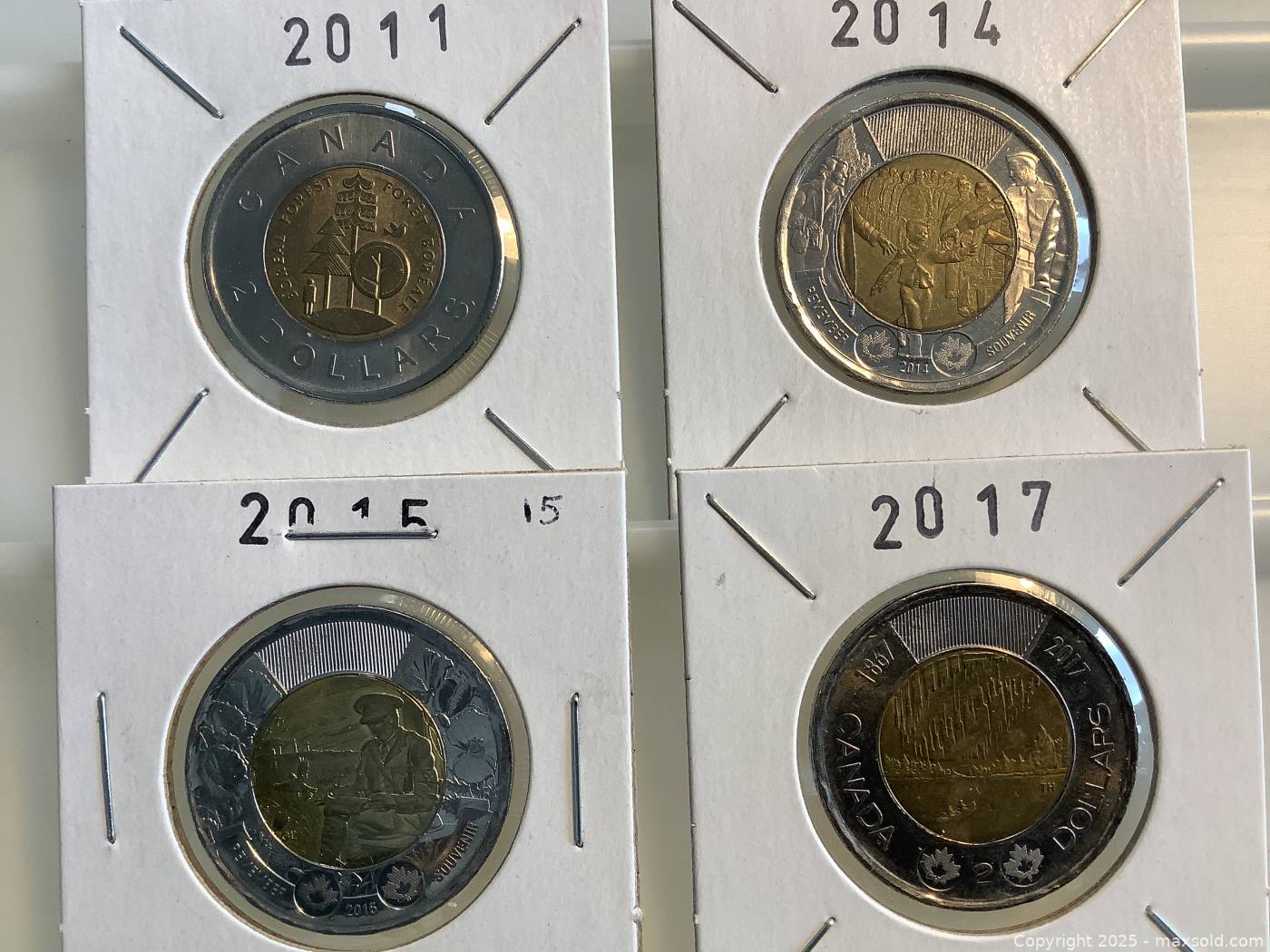4 Canadian Toonie Coins 2011-2017 | Maxsold