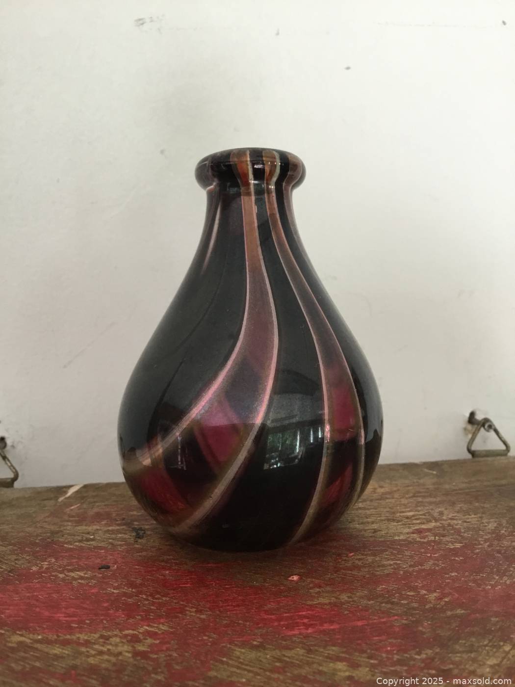 Small signed art glass bud vase | Maxsold