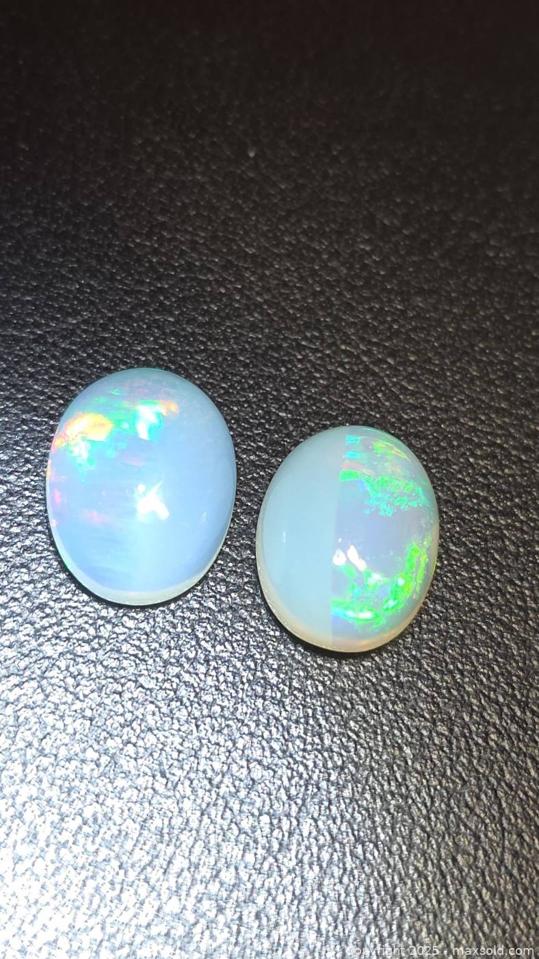 Natural Ethiopian Opal Cabochon Pair | Maxsold