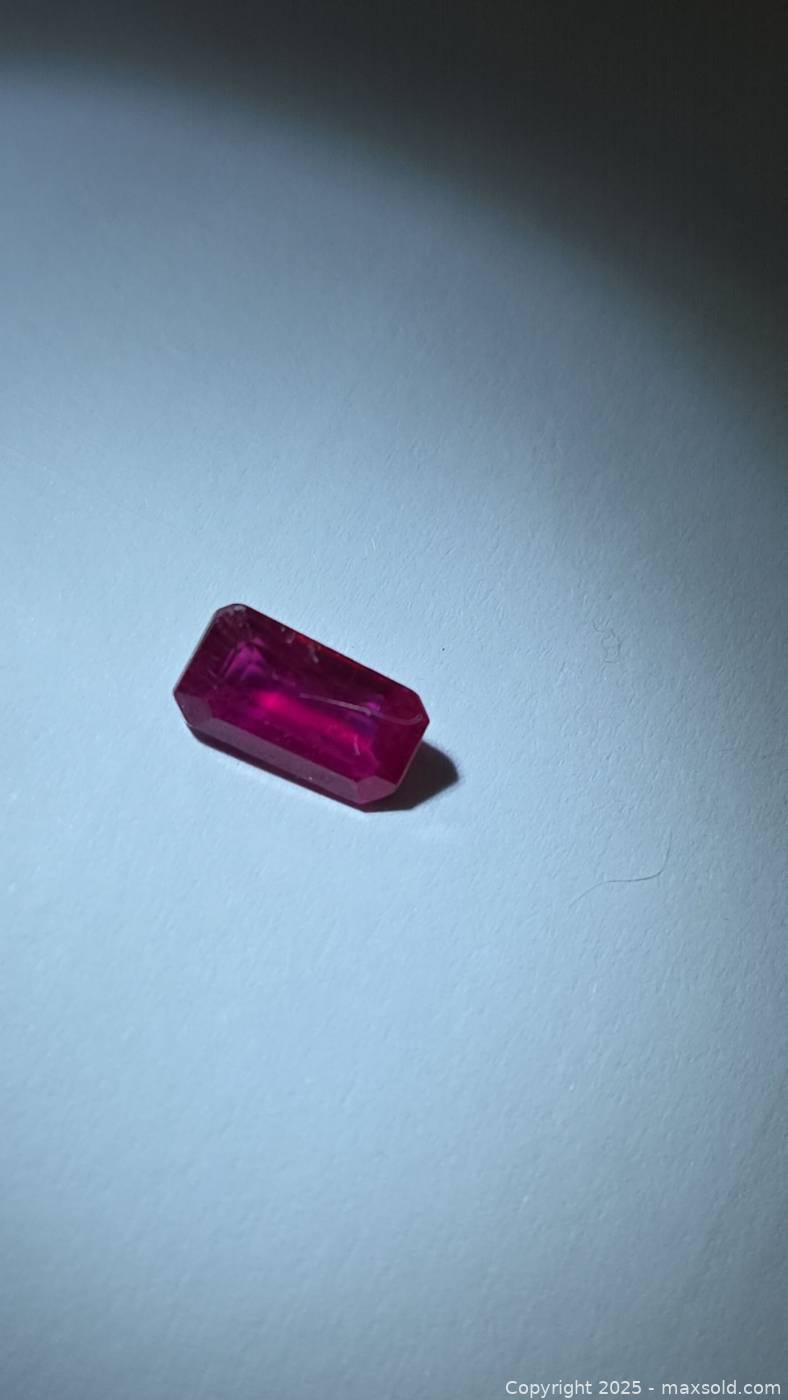 1.64ct Emerald-Cut Vivid Blood Red Ruby | Maxsold