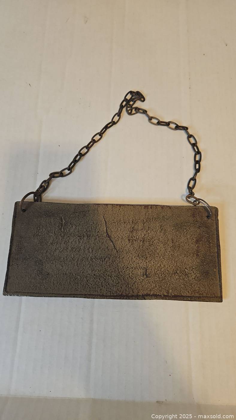 Cast iron "Public Telephone" hanging sign | Maxsold