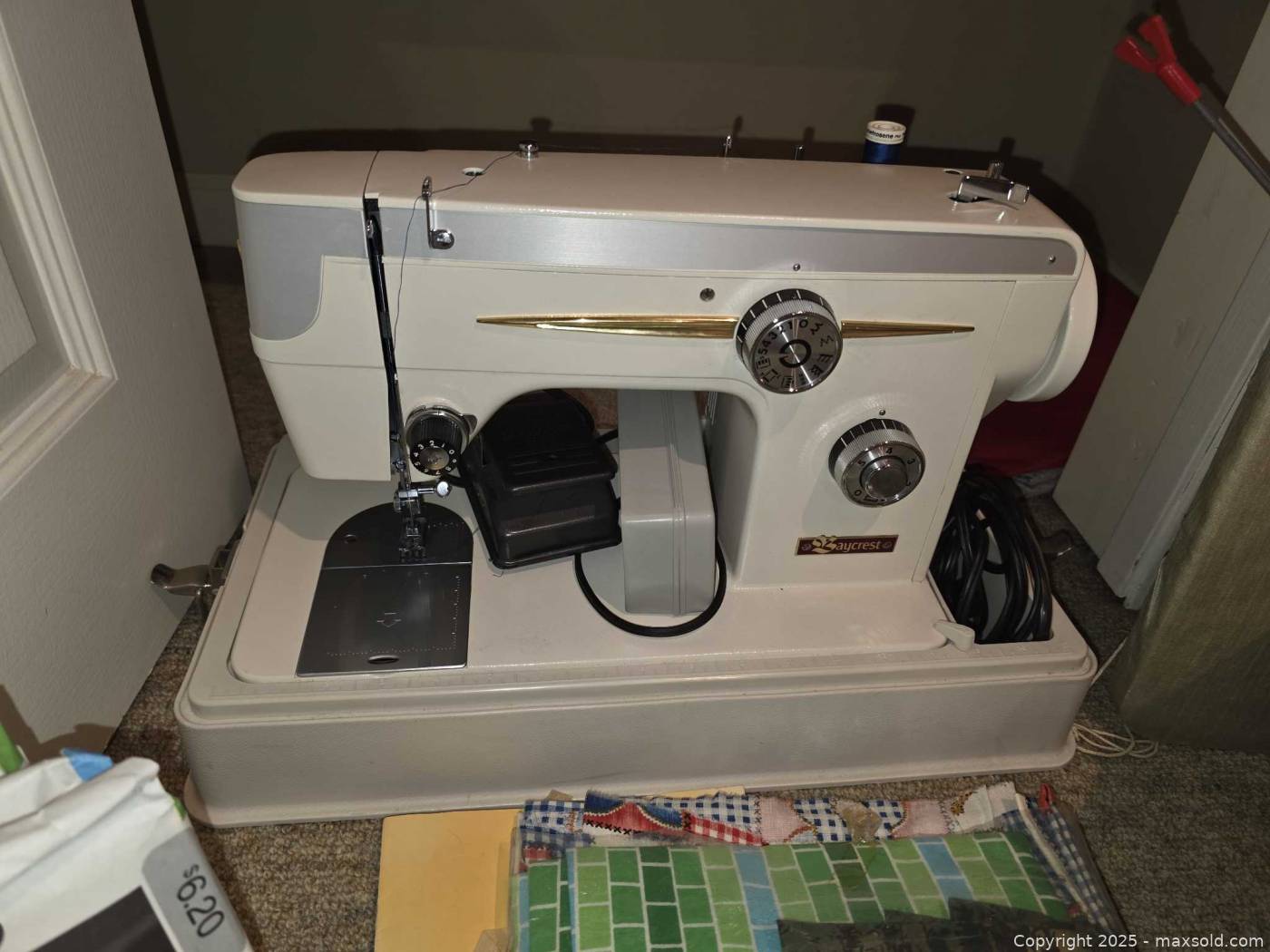 Baycrest electric sewing machine & sewing supply lot | Maxsold