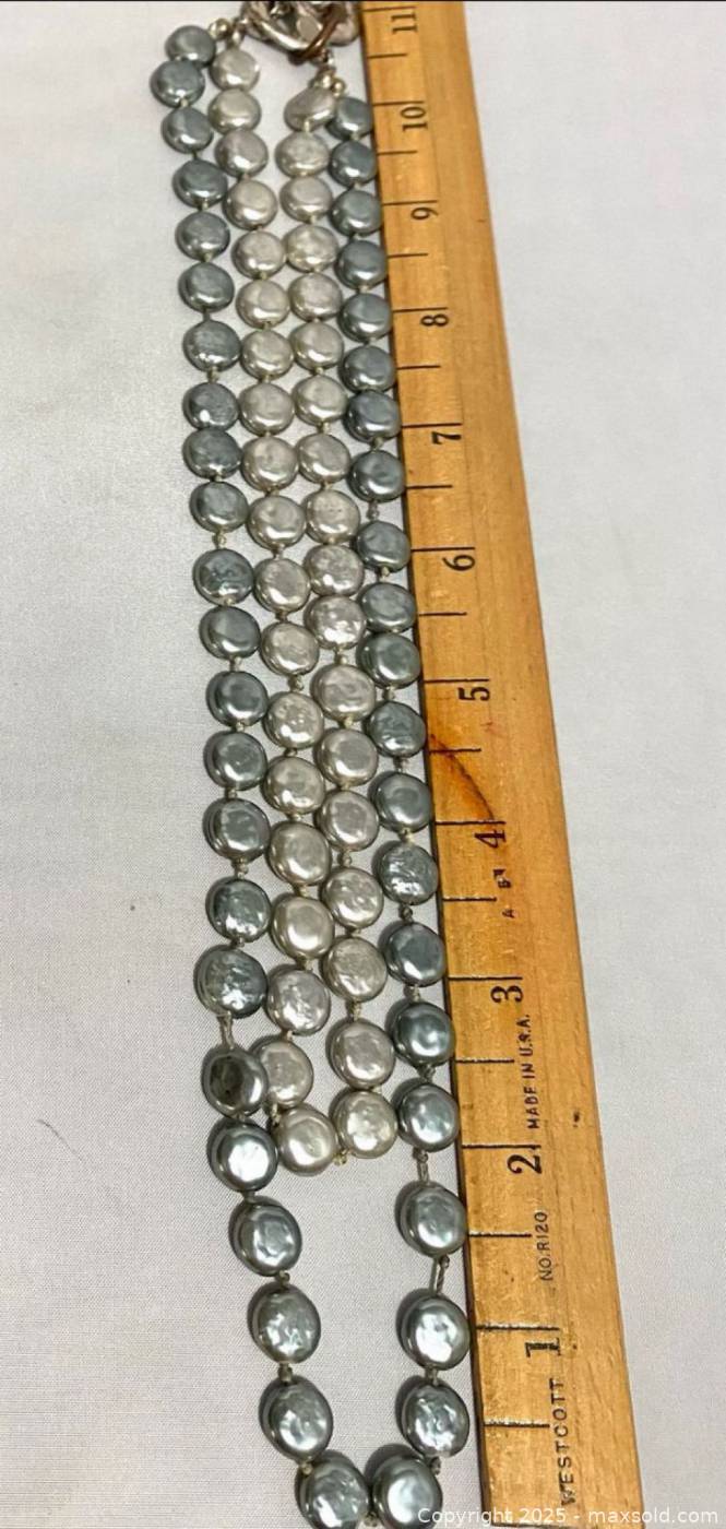 Premier Designs Pebble Beach faux coin pearl necklace | Maxsold