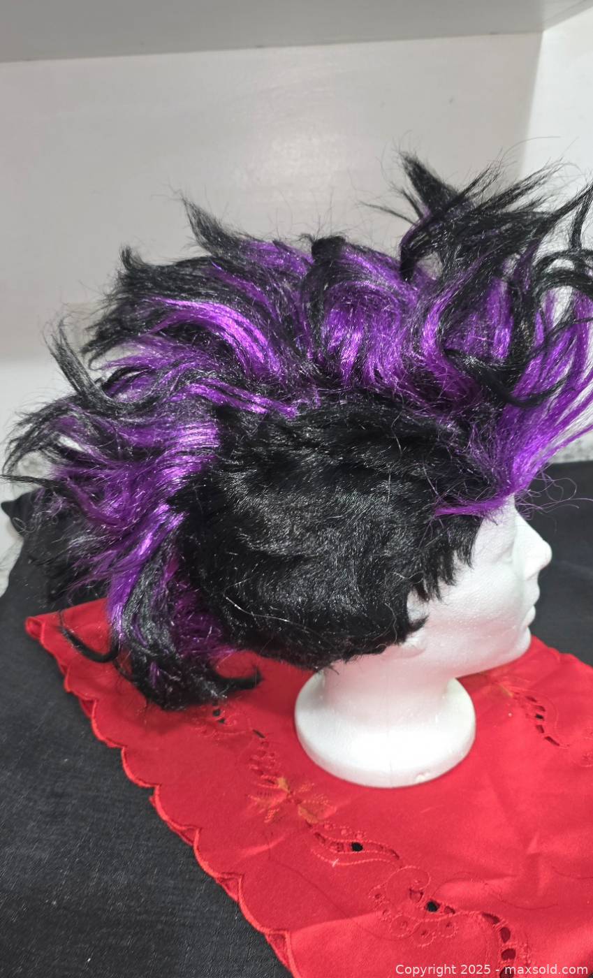 New Purple And Black Mohawk Wig | Maxsold