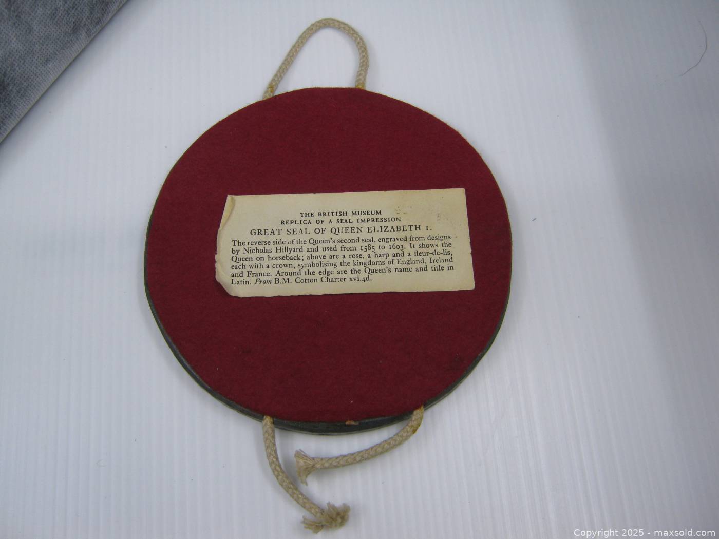 British Museum replica Queen Elizabeth seal | Maxsold