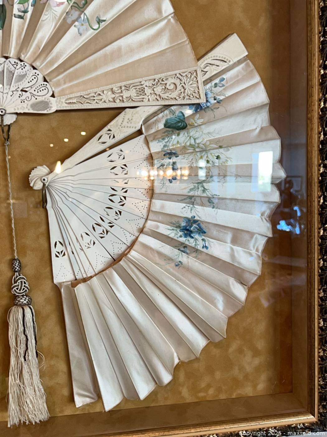 Framed Display of Vintage Asian Folding Fans | Maxsold