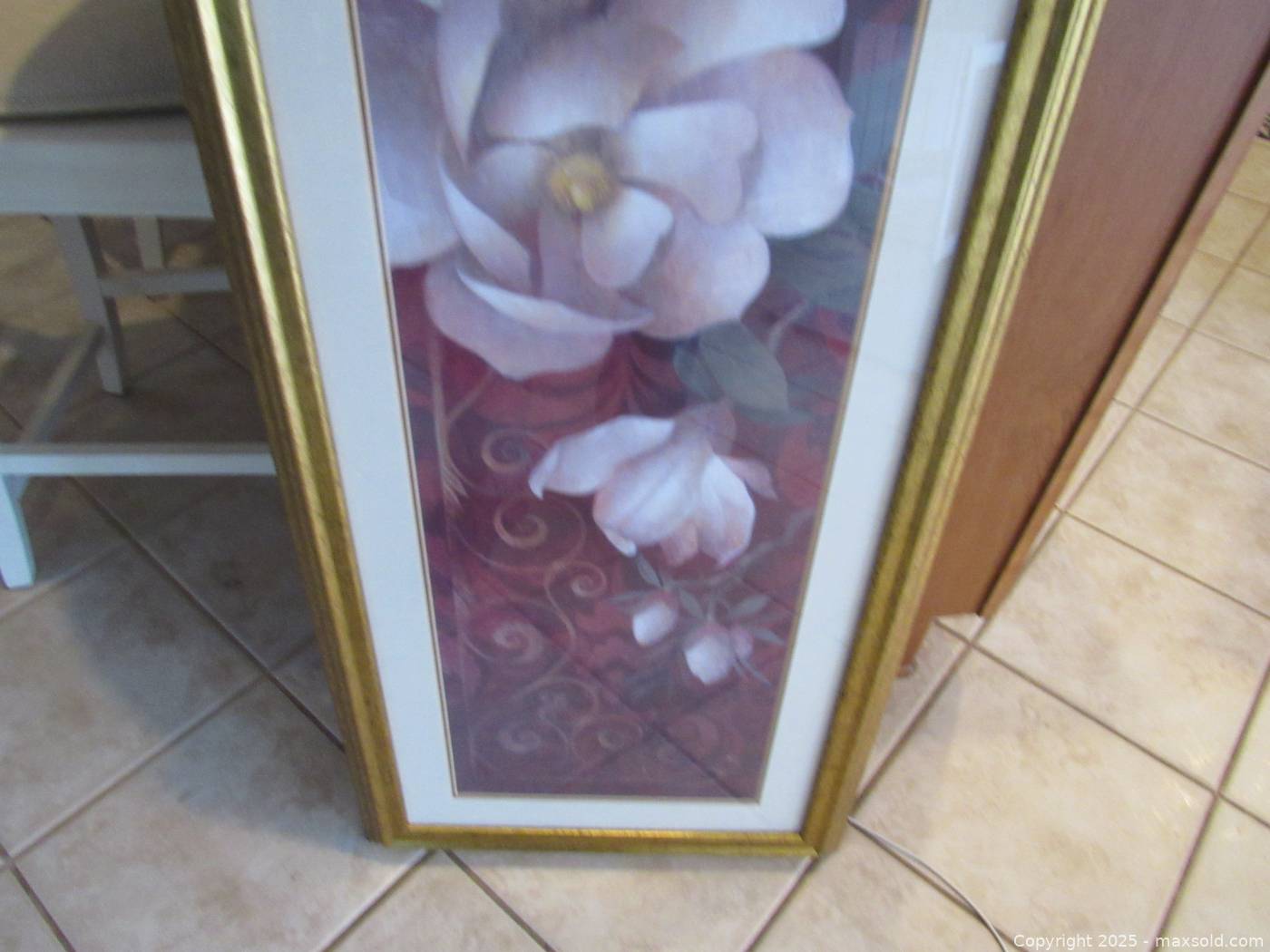 Large framed floral print | Maxsold