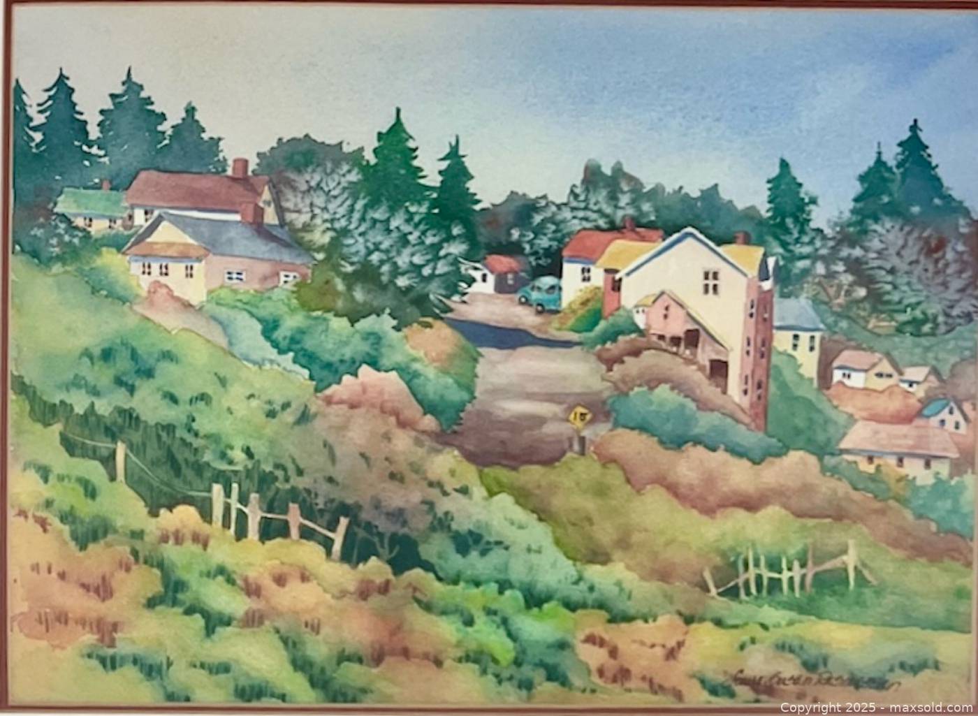 Framed Watercolor Landscape by Laura Rasmussen | Maxsold