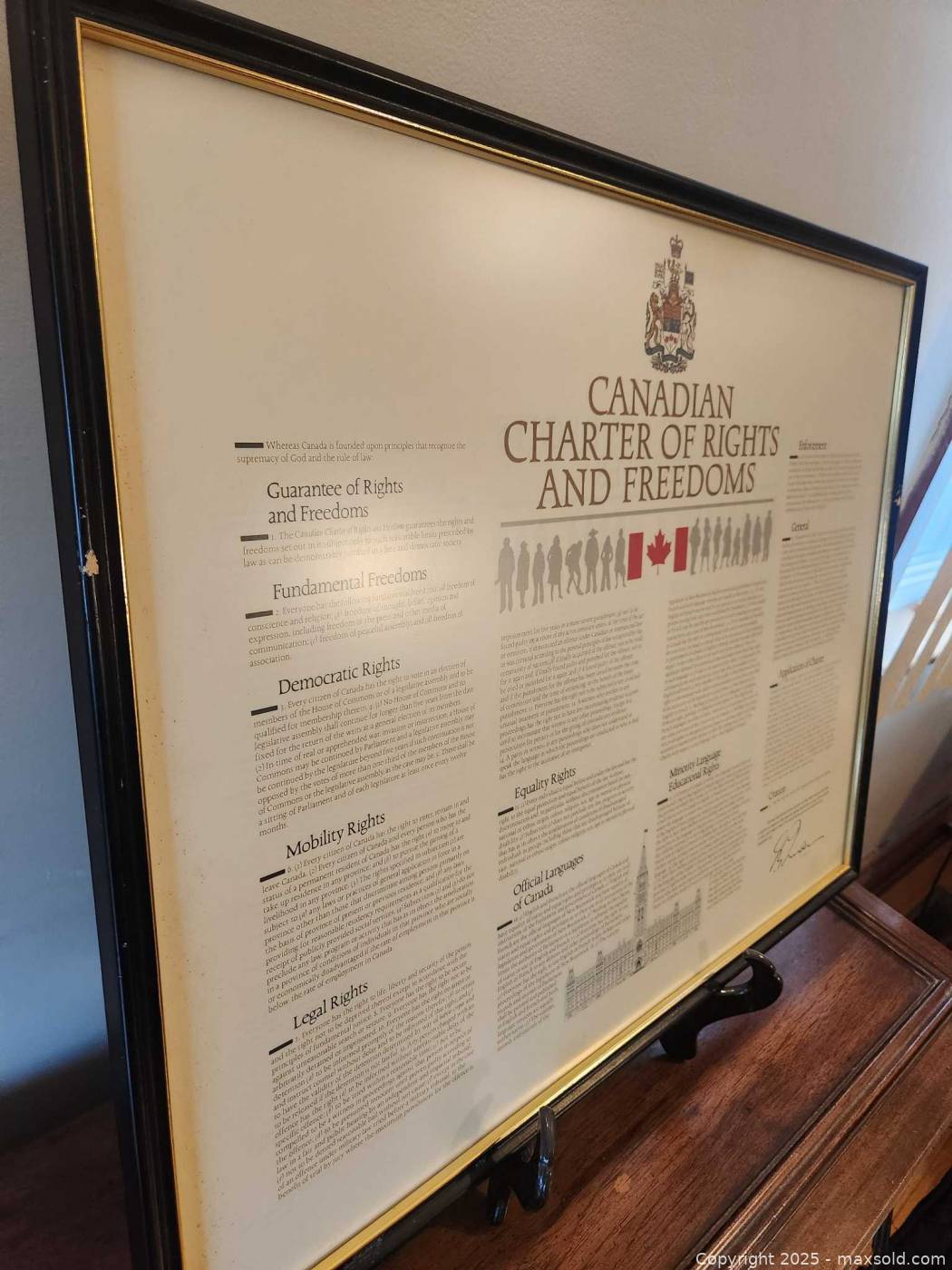 Framed Canadian Charter of Rights and Freedoms 1981 | Maxsold
