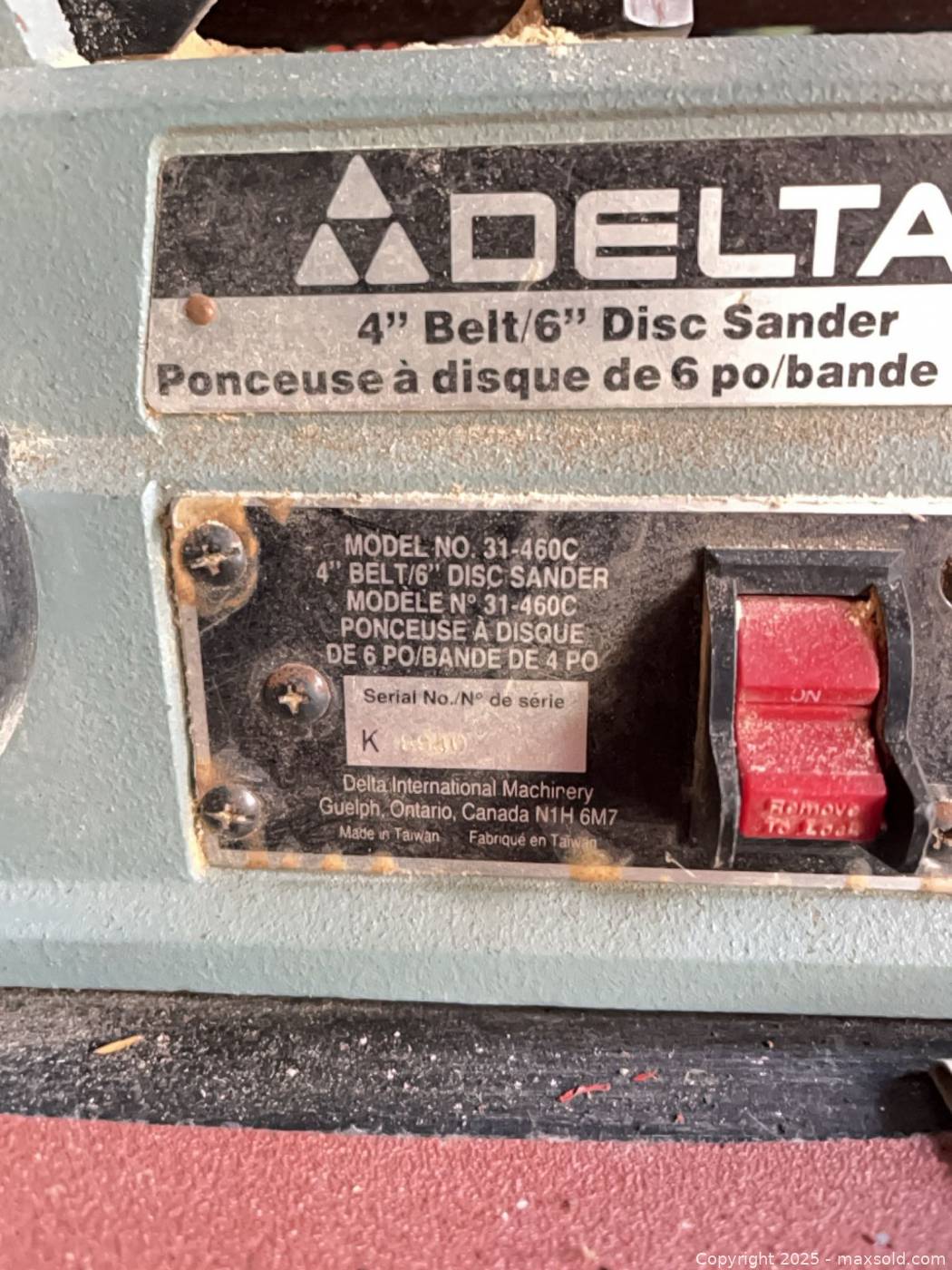 Delta 31-460C 4" Belt 6" Disc Combination Sander | Maxsold