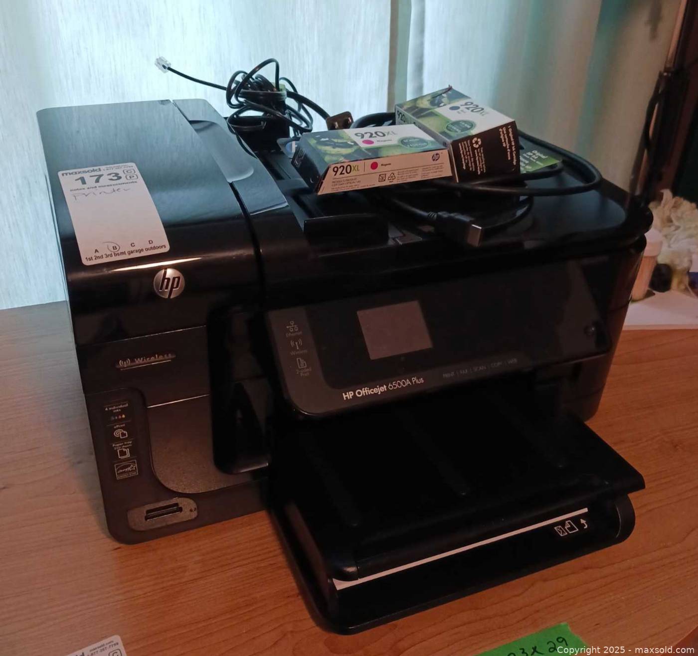 HP Officejet 6500A Plus wireless inkjet printer with ink, cables ...
