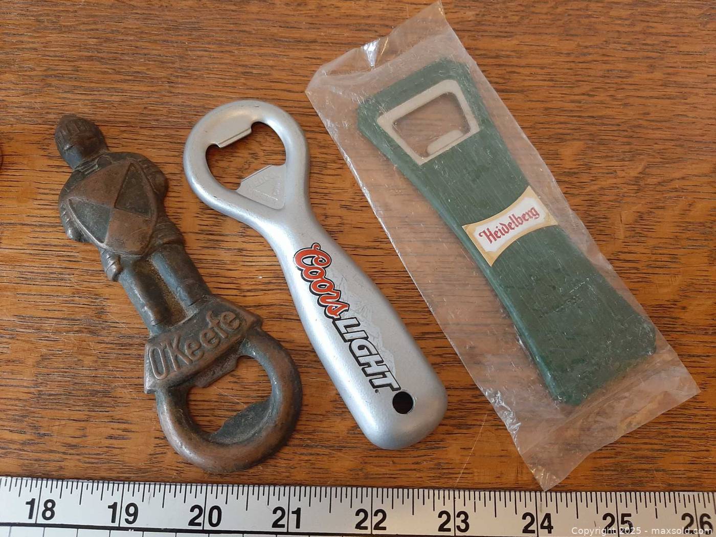Canadian Club flask and 3 bottle openers | Maxsold
