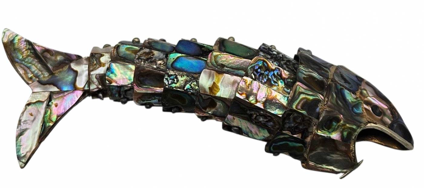 Vintage abalone articulated fish bottle opener | Maxsold