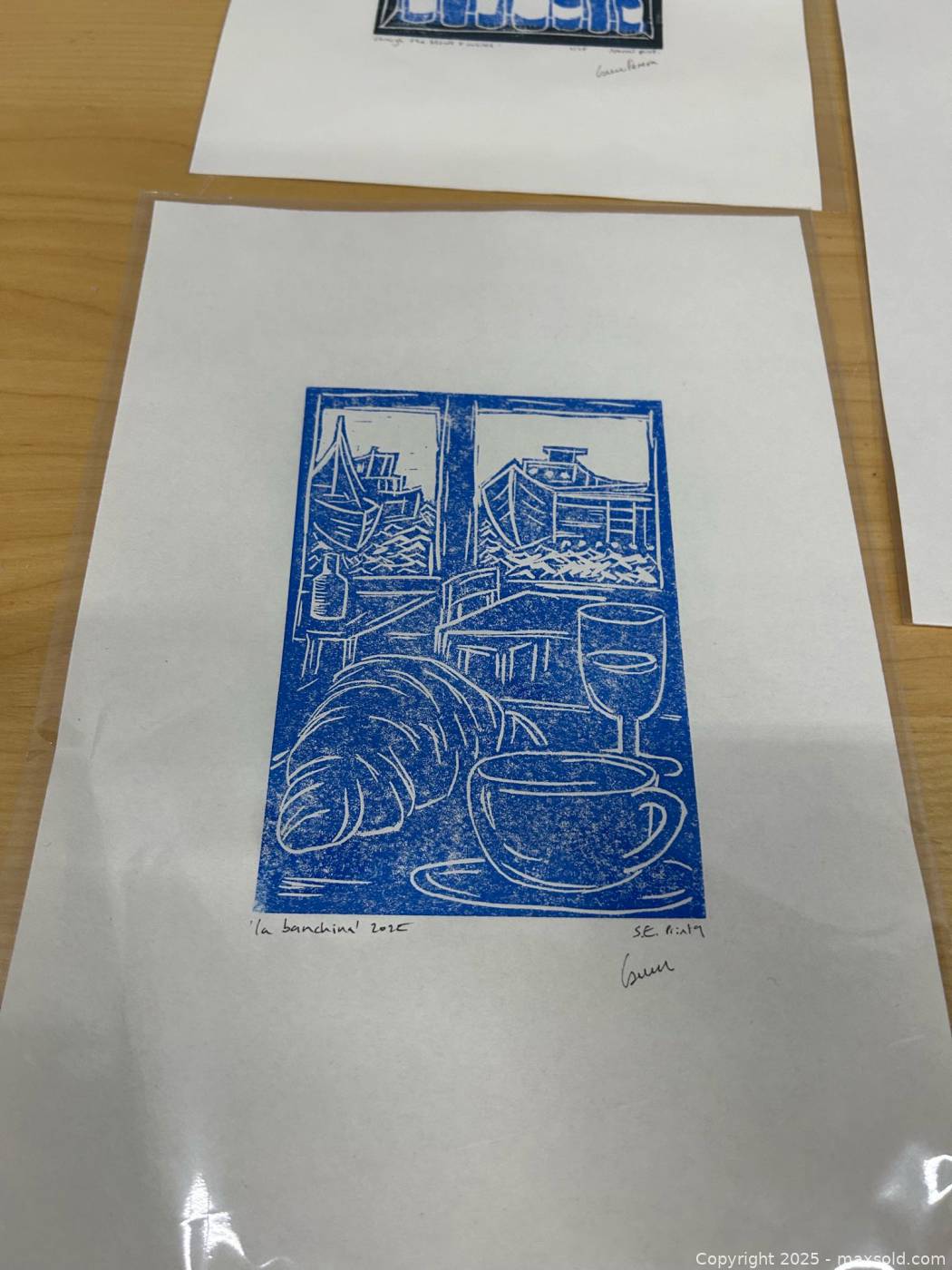 Signed linocut prints, set of three | Maxsold