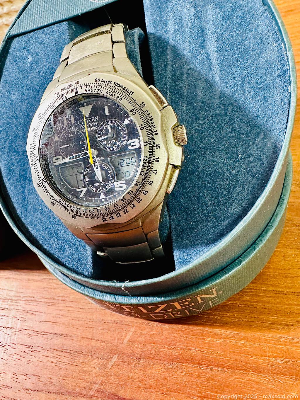Citizen Eco-Drive Skyhawk JR3060-59F titanium watch with presentation ...