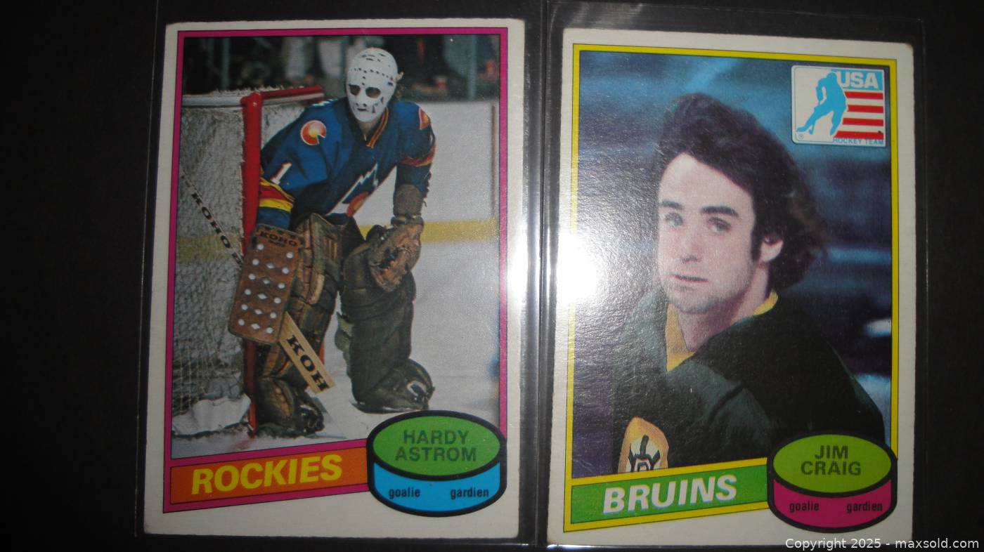 1980-81 Hardy Astrom & Jim Craig Rookie Hockey Cards | Maxsold