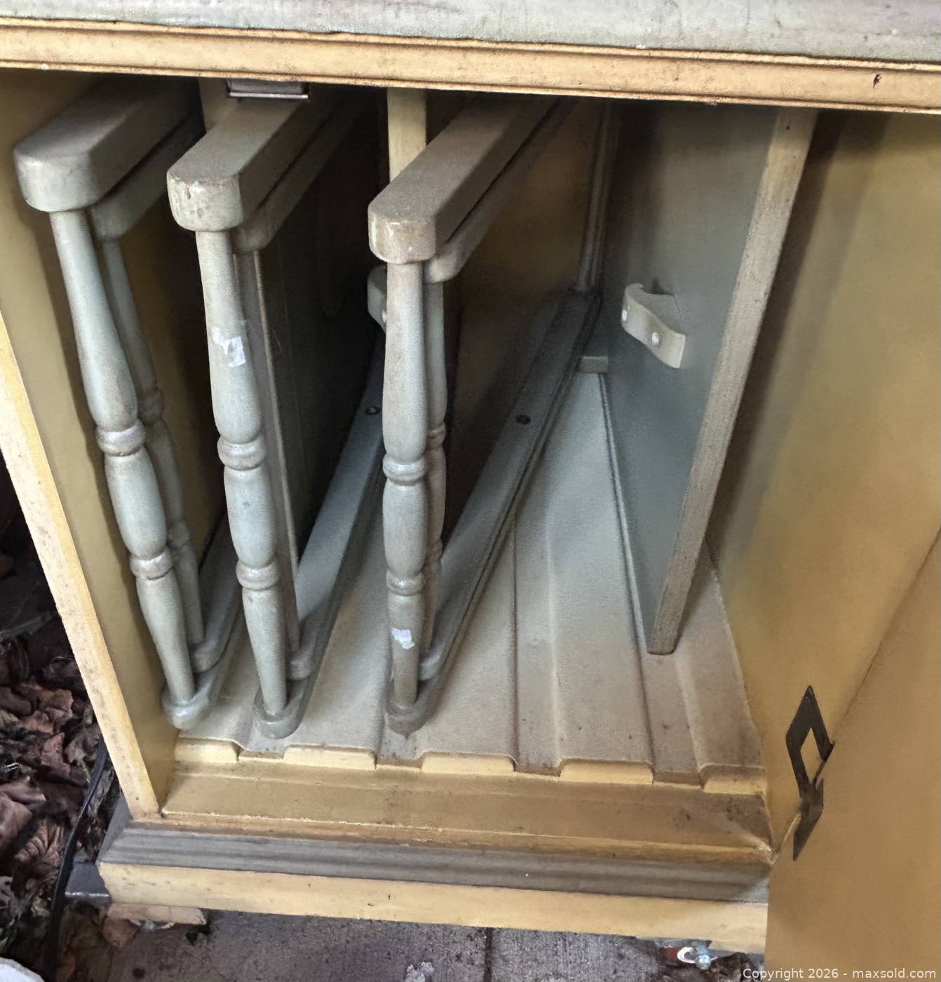 Hand-painted wood cabinet with 4 nesting trays | Maxsold