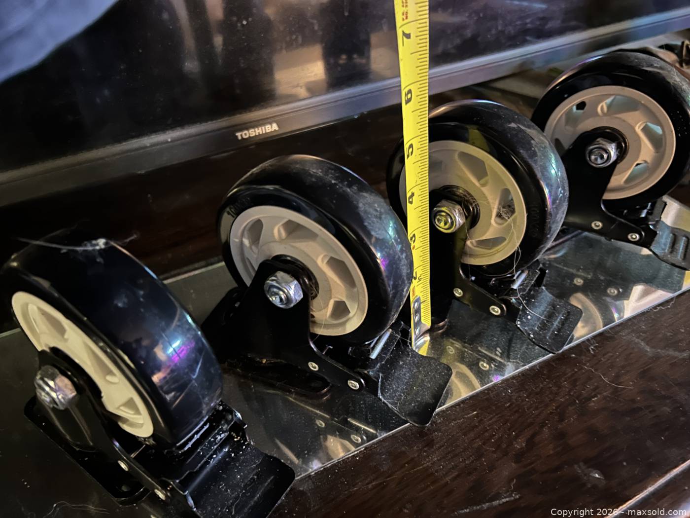 Set of four 3-inch swivel caster wheels with brakes | Maxsold