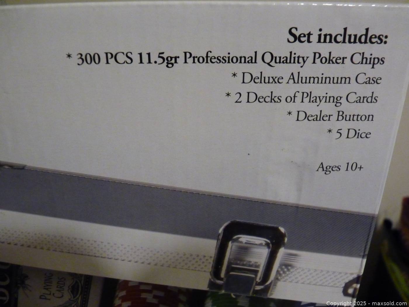 Poker chip set and dart board | Maxsold