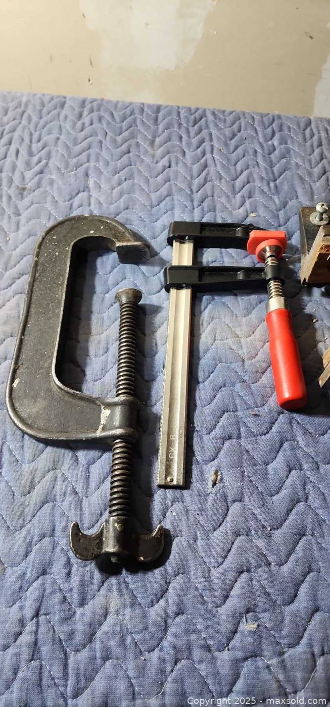 6 inch vise with C-clamp and bar clamp | Maxsold