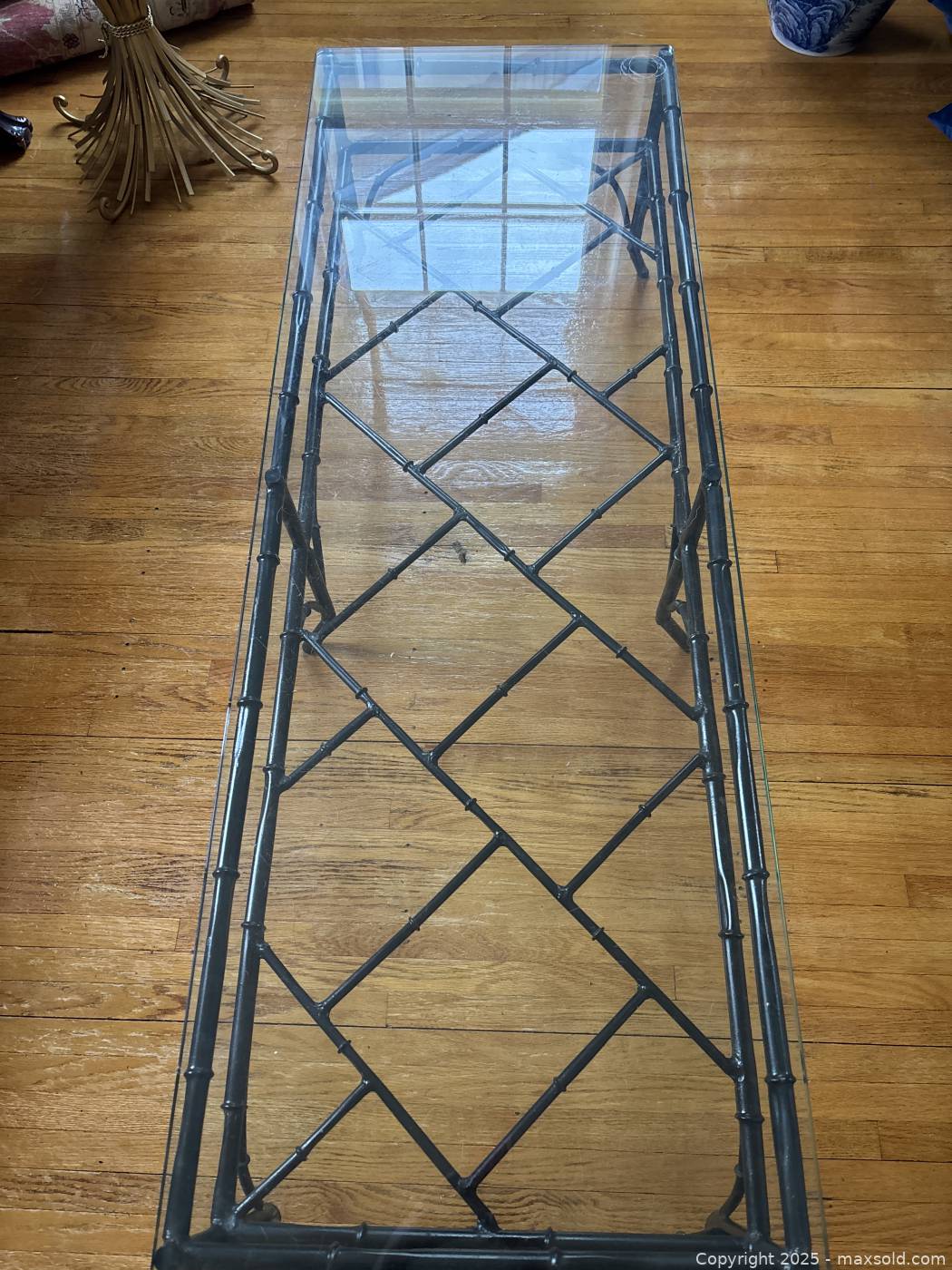 Chinese Chippendale Faux Bamboo Wrought Iron Cocktail Table | Maxsold