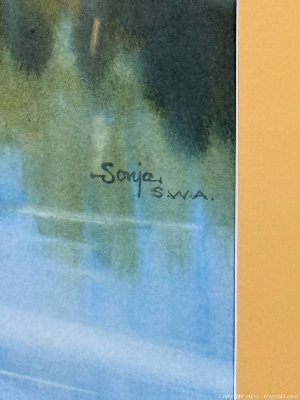 Signed Sonja Hamilton watercolor landscape | Maxsold