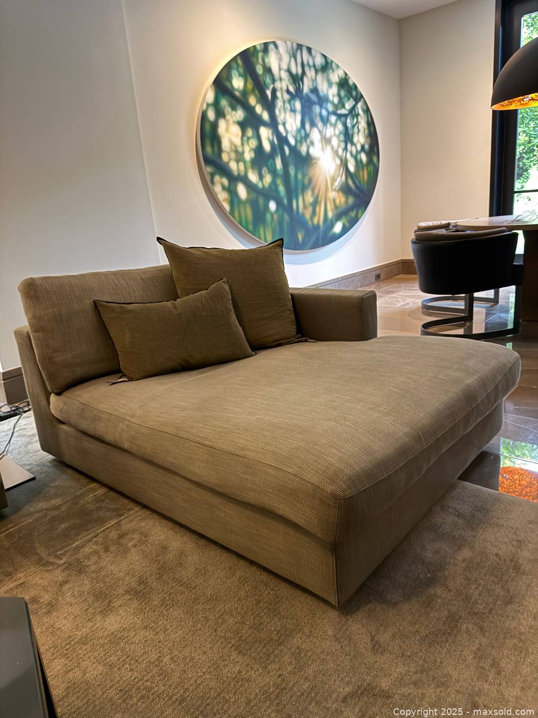 Right arm facing chaise lounge with Elte pillows | Maxsold