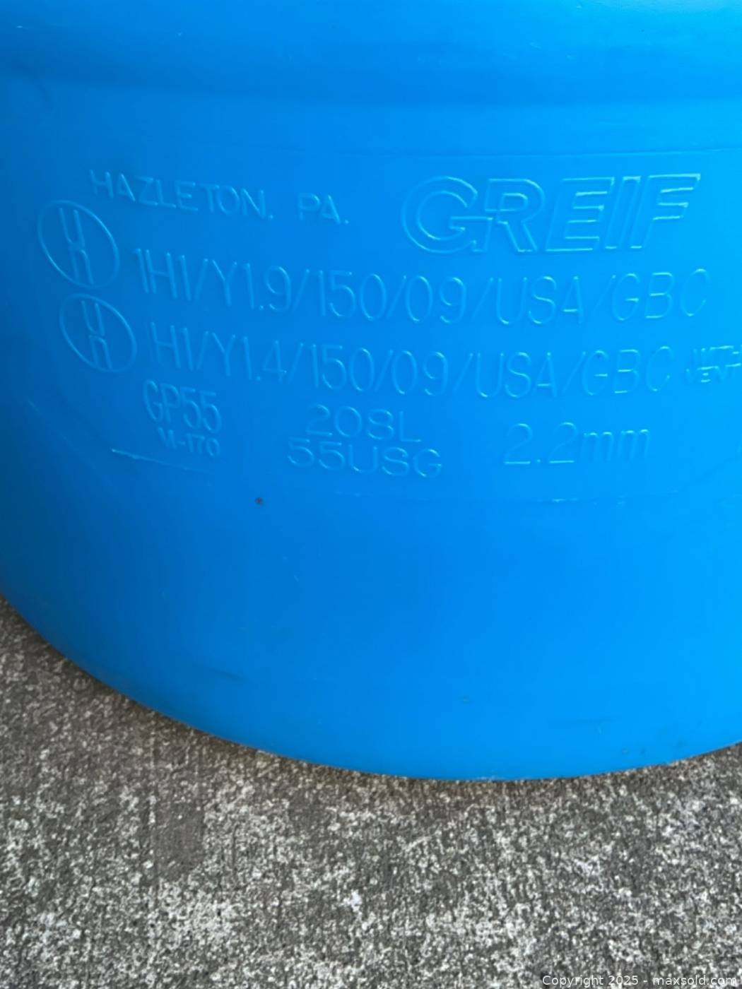 Two Blue Plastic 55-Gallon Barrels | Maxsold