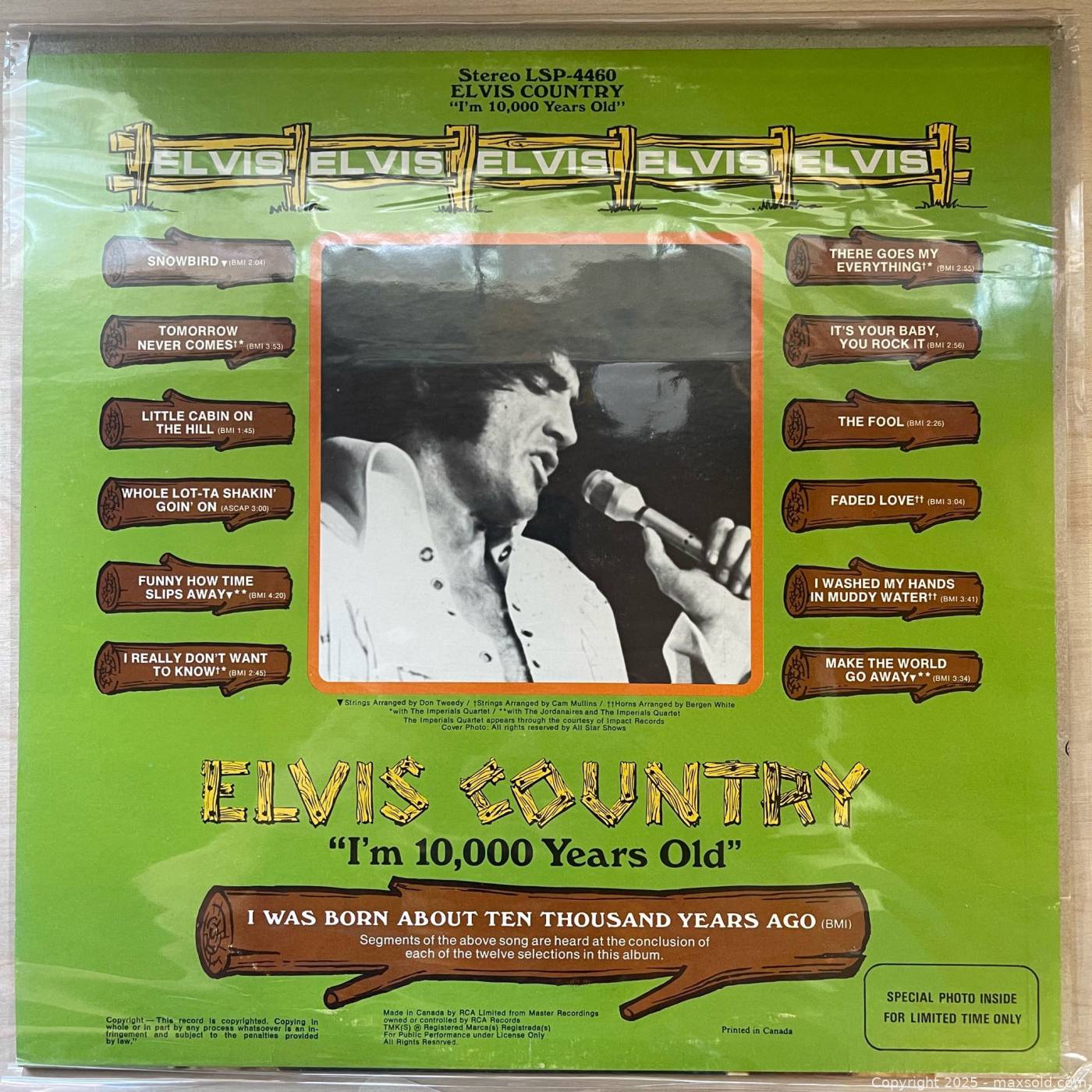 Elvis Country vinyl record | Maxsold