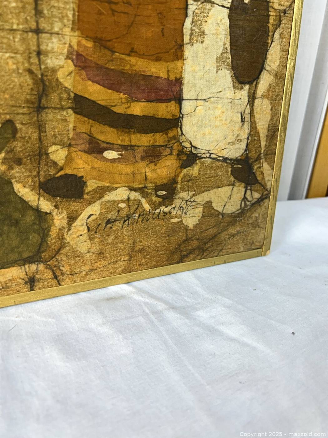 Framed Batik Textile Wall Art on Cotton | Maxsold