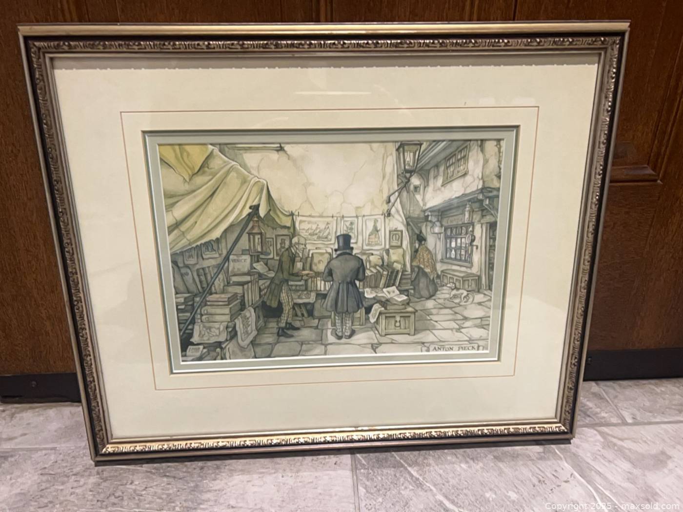 Gold-tone framed Anton Pieck print | Maxsold