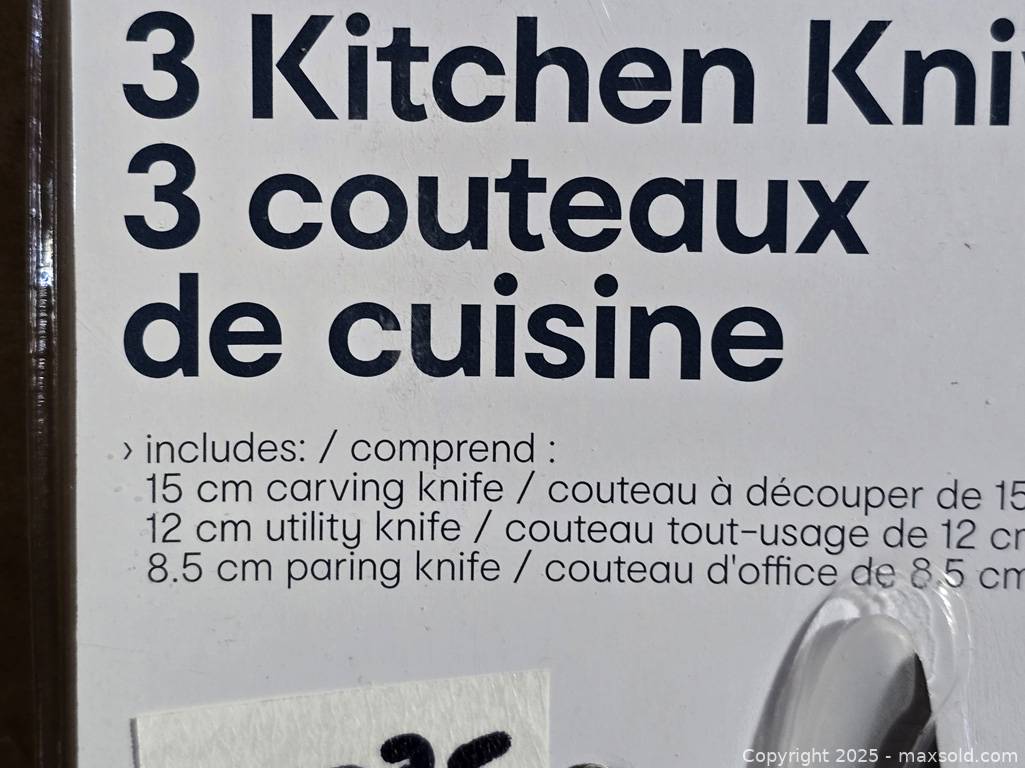 Anko 3 Kitchen Knives Set New | Maxsold