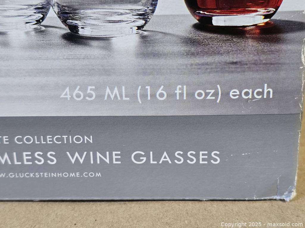Gluckstein Home Fête Collection Stemless Wine Glasses Set of 4 | Maxsold
