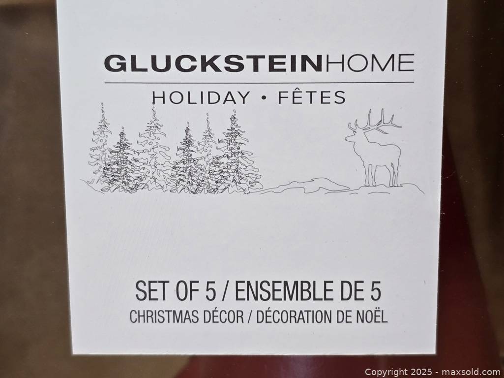 Gluckstein Home Wood Christmas Decor Set of 5 | Maxsold