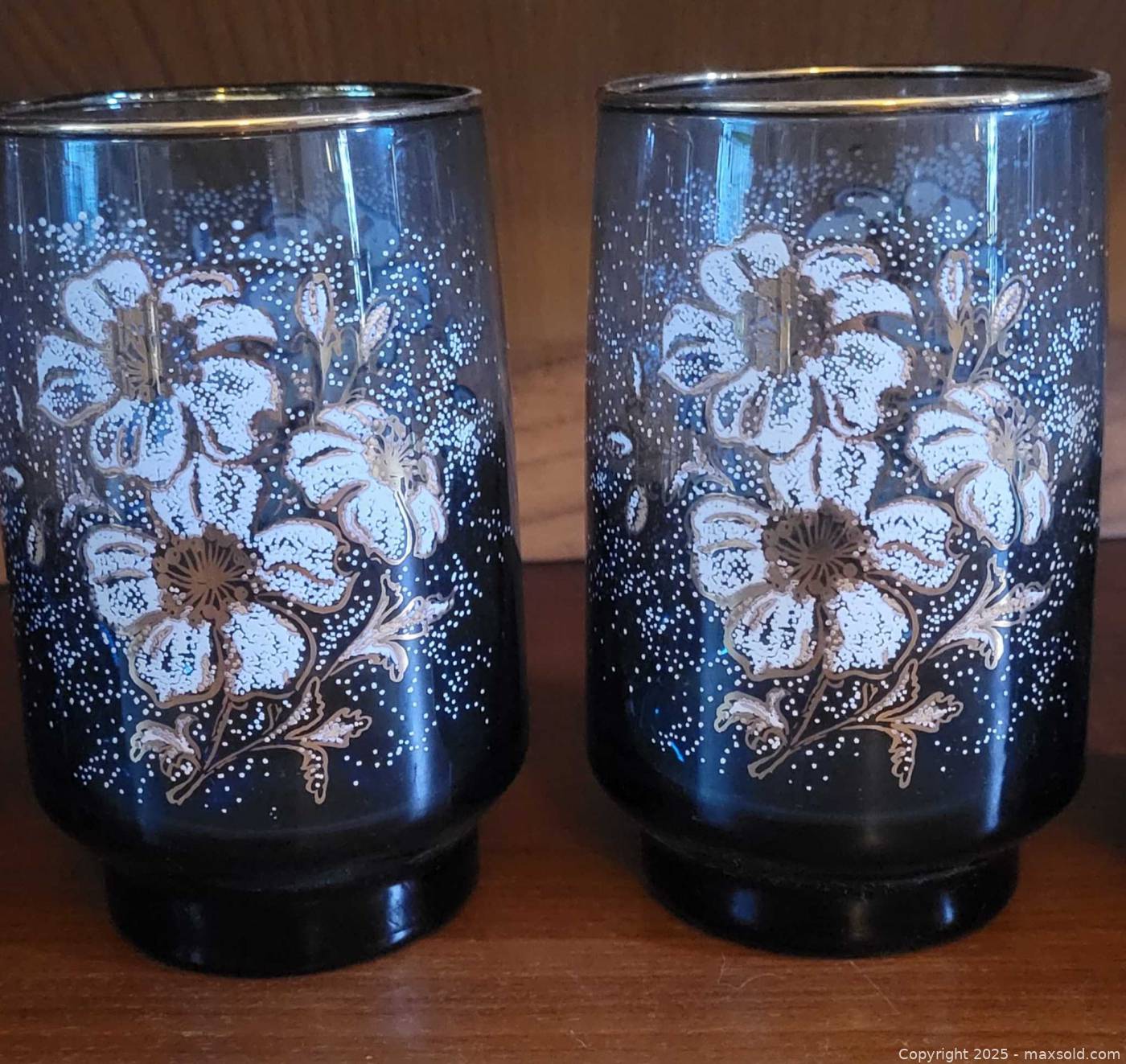 Libbey St. Clair cobalt blue juice glasses, 6 | Maxsold