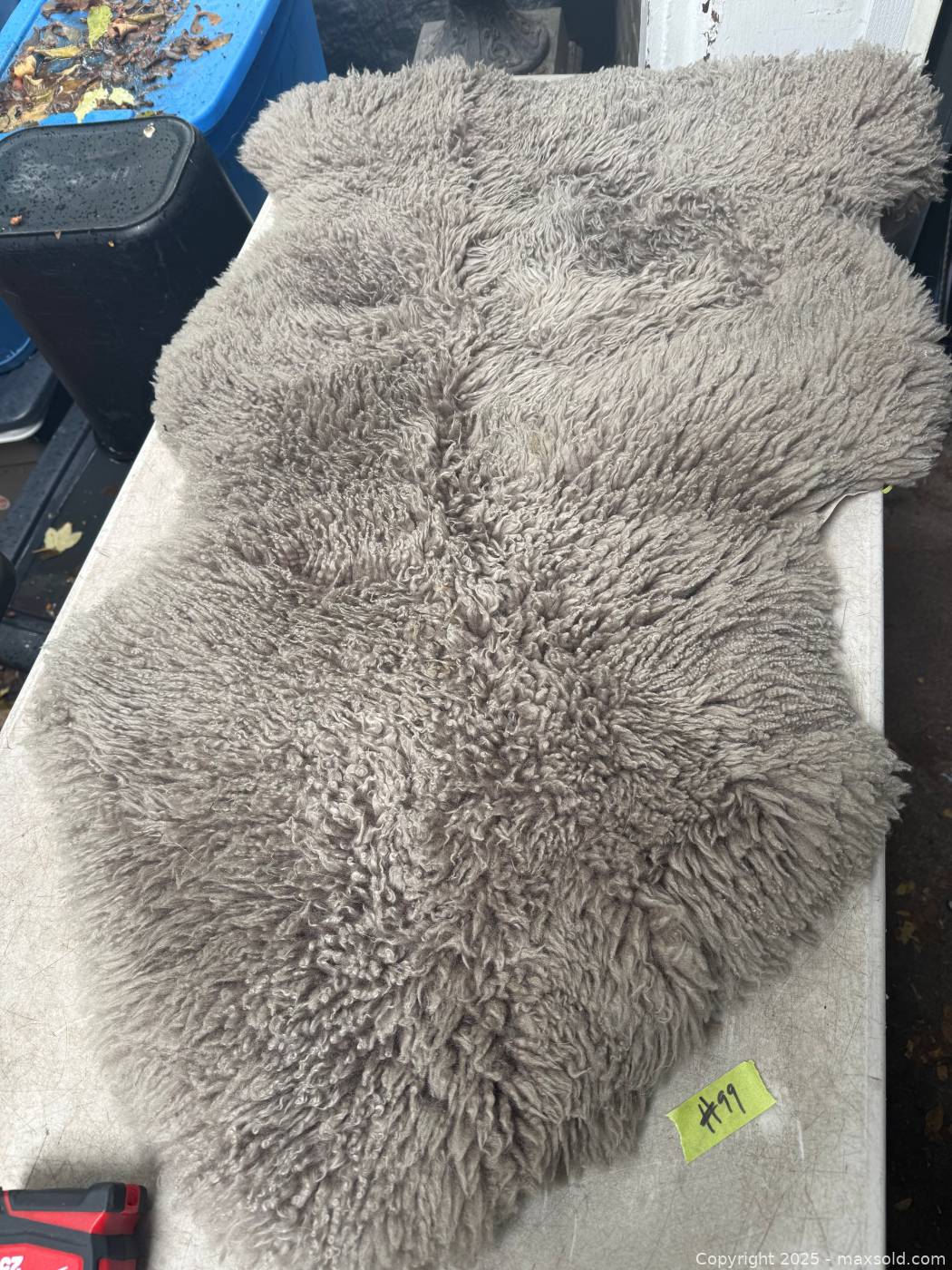 Faux grey lamb rug | Maxsold