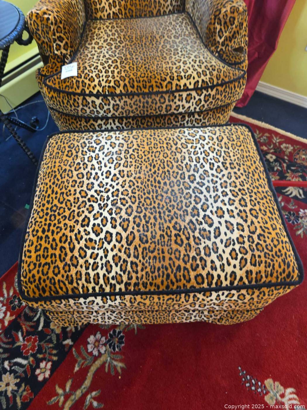 Cheetah Print Armchair And Ottoman | Maxsold