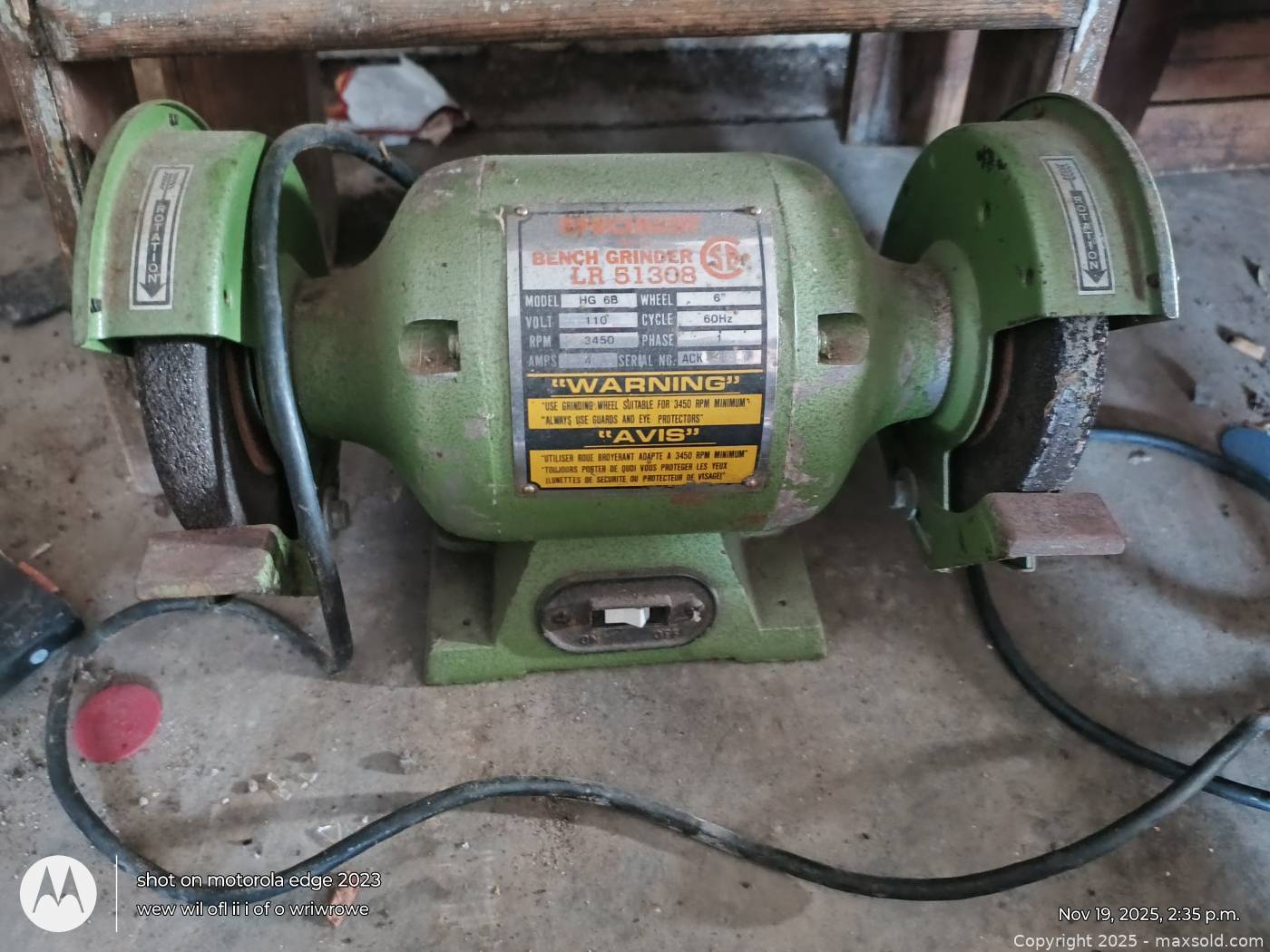 Heavy Duty Bench Grinder with Wire Wheel | Maxsold