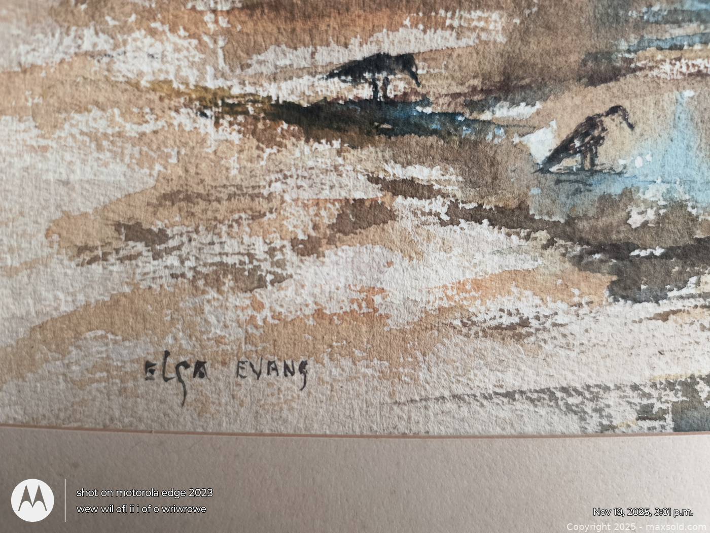 Original watercolor beach scene painting | Maxsold