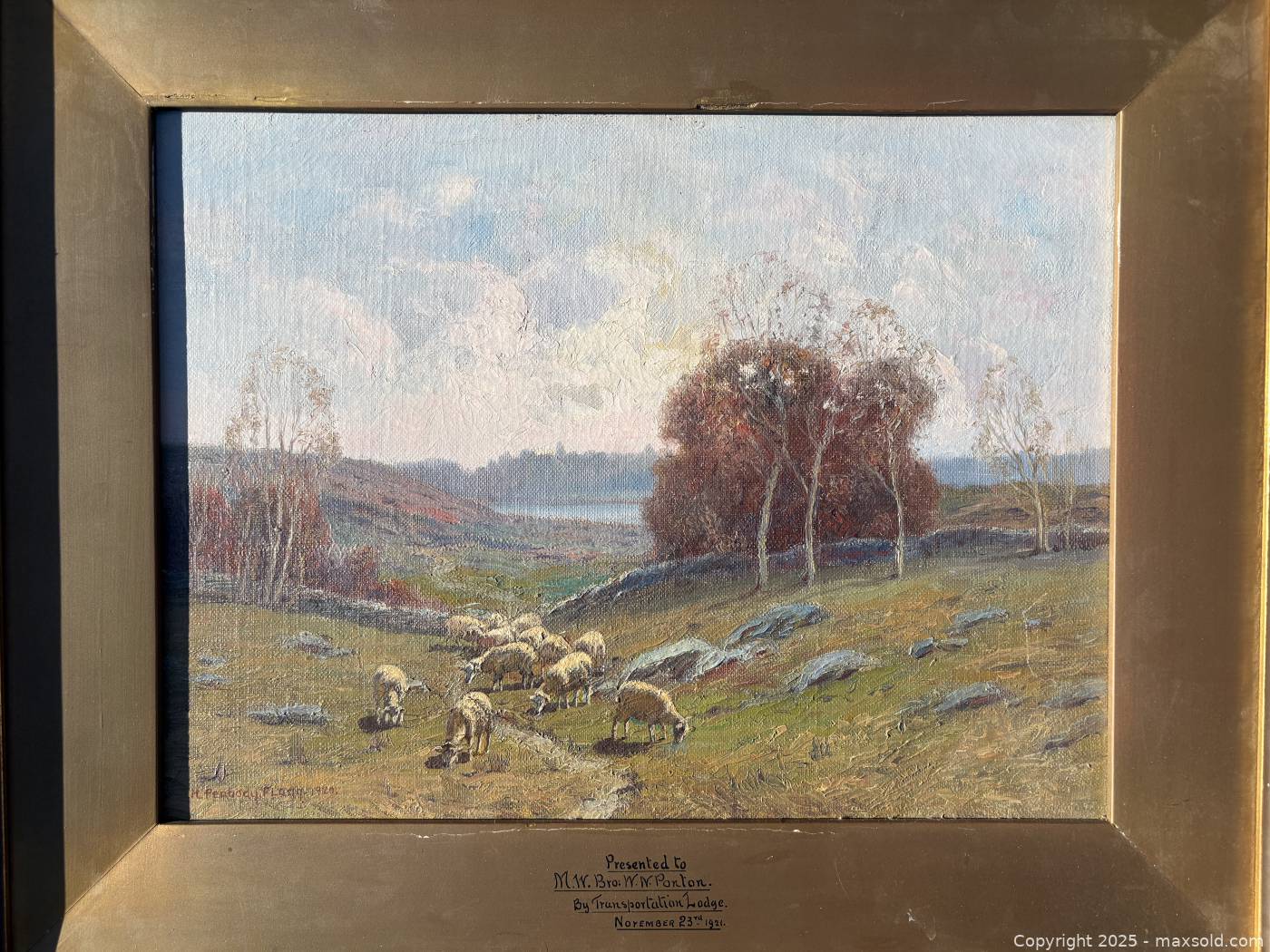 Signed Hiram Peabody Flagg oil painting | Maxsold