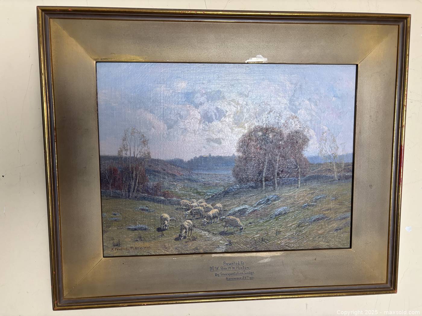 Signed Hiram Peabody Flagg oil painting | Maxsold