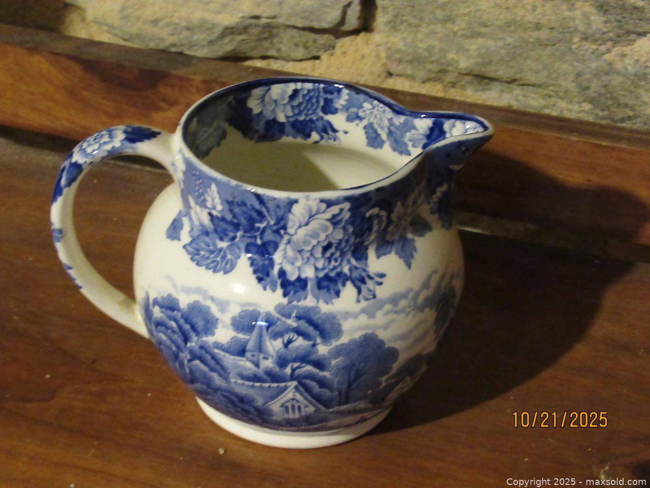 Enoch Woods English Scenery blue & white pitcher, bowl and plate c.1917 ...