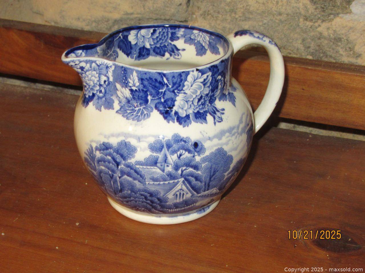 Enoch Woods English Scenery blue & white pitcher, bowl and plate c.1917 ...