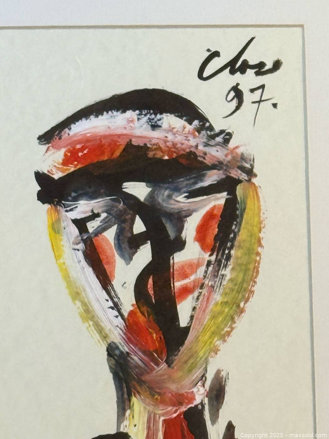 Michael Close framed mixed media abstract 1997 | Maxsold