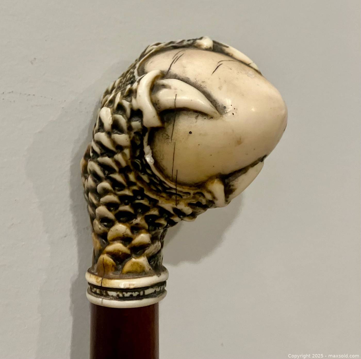 Hardwood cane with synthetic eagle claw handle | Maxsold