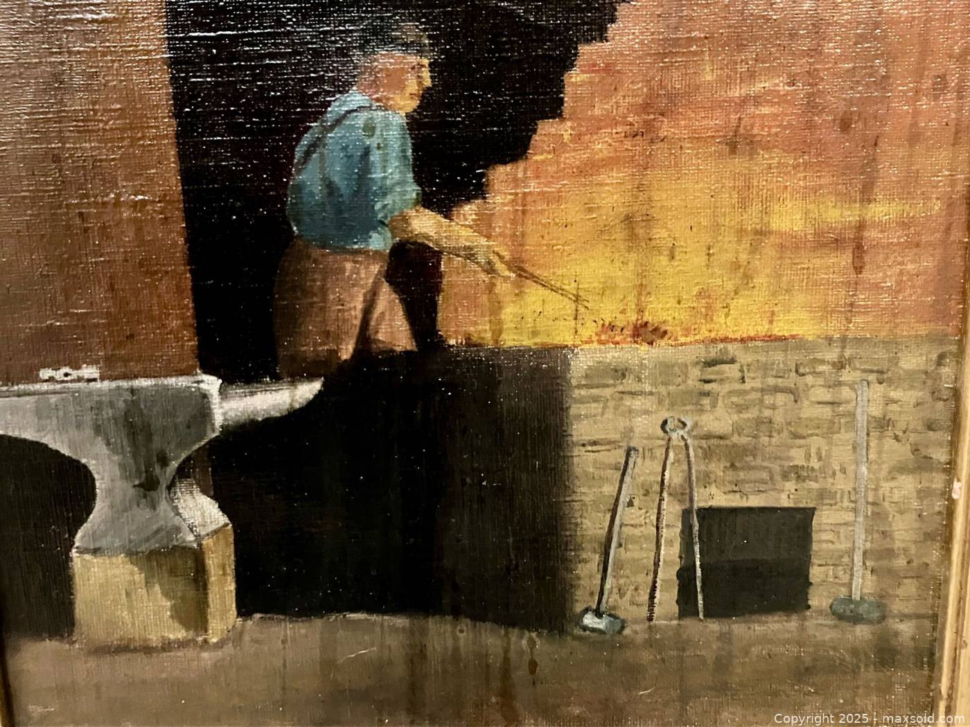 Vintage “Blacksmith” Oil Painting | Maxsold