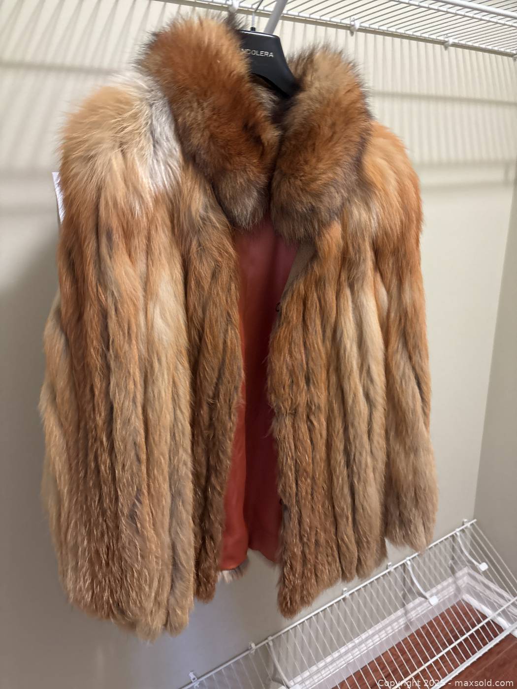 Light brown multi-colour fur coat, approx small | Maxsold