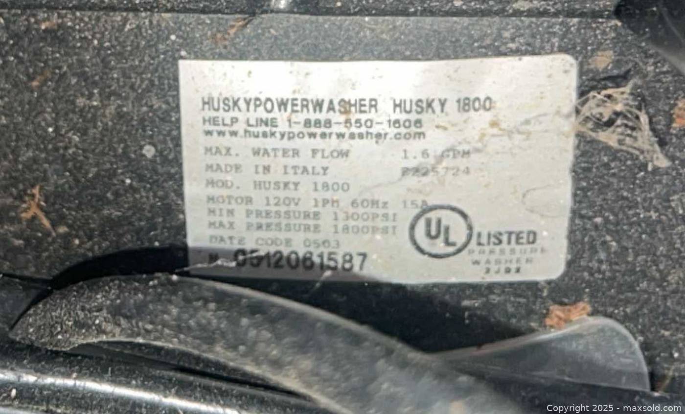 Husky 1800 Electric Pressure Washer | Maxsold