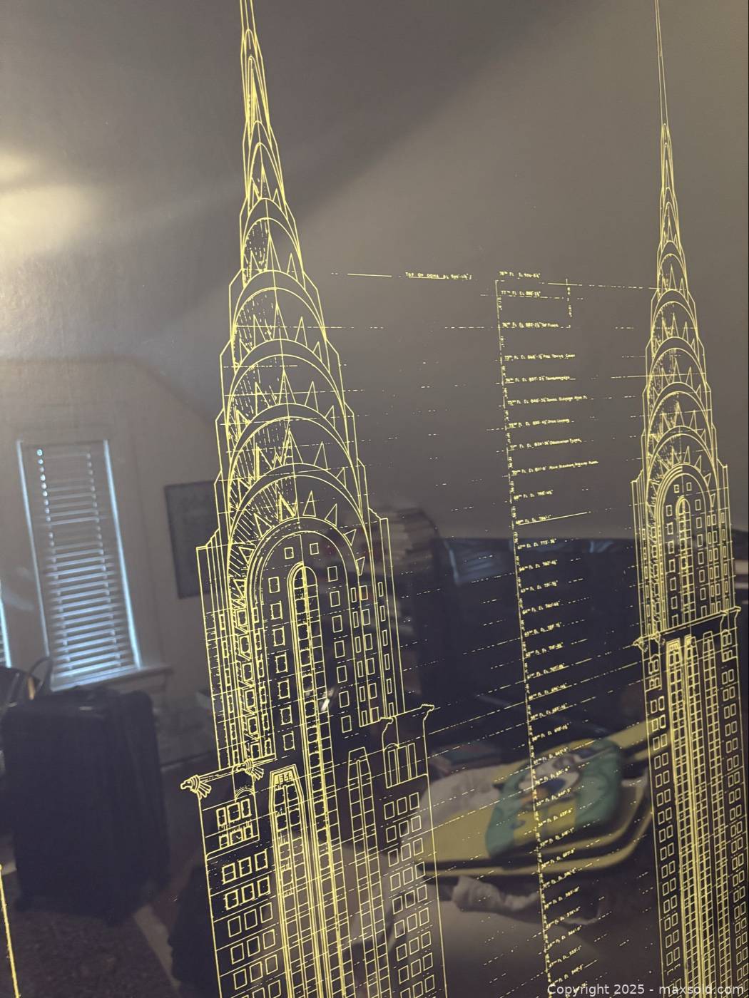 Framed Chrysler Building blueprint print | Maxsold